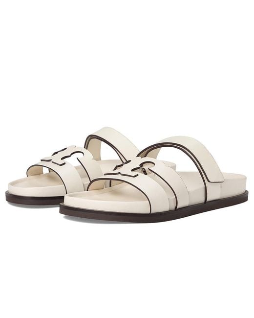 Tory Burch Ines Sport Slide Sandals, Suede in White | Lyst