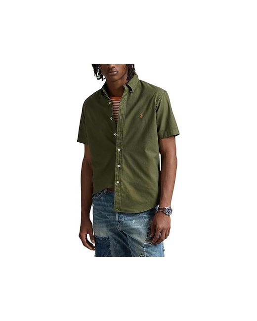 Polo Ralph Lauren Classic Fit Garment-Dyed Oxford Shirt Long Sleeve Button Up, Cotton in Green ...