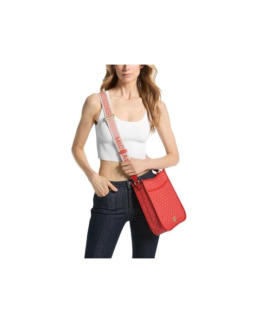 MICHAEL Michael Kors Luisa Large North South Messenger (Spiced Coral ...