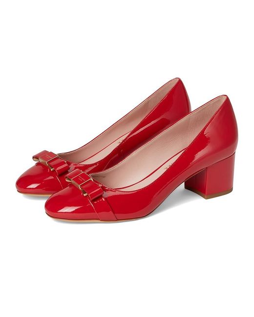 Kate Spade Bowdie Ballet Pumps High Heels, Leather in Red | Lyst