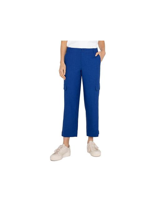 Liverpool Los Angeles Cargo Mid-Rise Crop With Tab Hem Textured Stetch ...