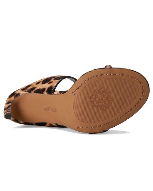 Vince Camuto Brisa Toe Loop High Heel Mule Sandals Sandals Tan Multi ...