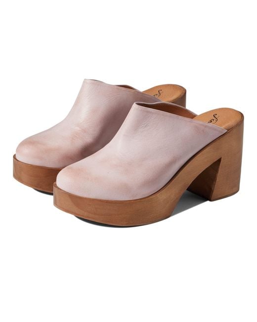 Free People Leather Suki Platform Clog in Pink | Lyst
