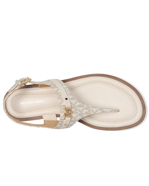 MICHAEL Michael Kors Mandy Thong Sandal Sandals Vanilla/Cream, Leather in White | Lyst