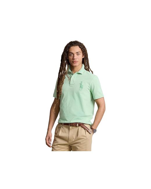 Polo Ralph Lauren Custom Slim Fit Big Pony Mesh Polo Shirt (Celadon) Clothing in Green for Men ...