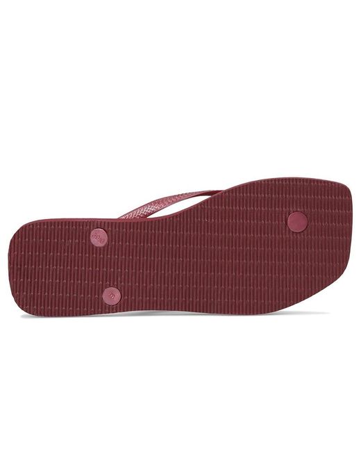 Havaianas Slim Square Logo Metallic Flip-Flop Sandals, Rubber in Red | Lyst