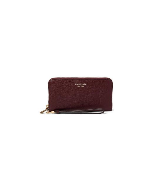 Kate Spade Ava Pebbled Leather Zip Around Continental Wristlet ...