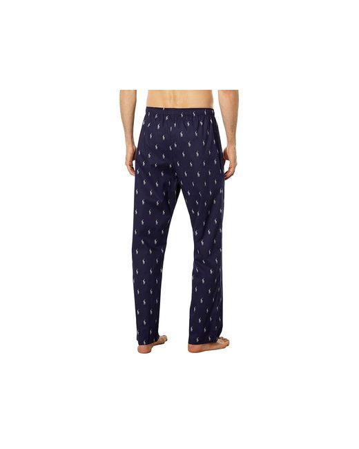 Polo Ralph Lauren All Over Pony Player Woven Sleep Pants Underwear/Cream Pony, Cotton in Blue ...