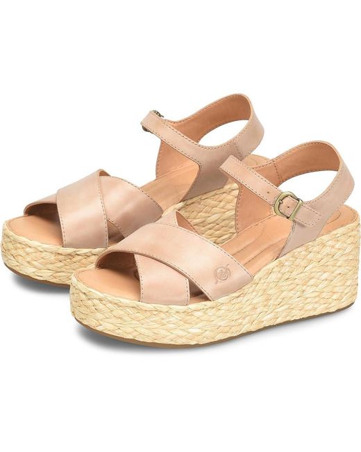 Born Moriah Sandals, Leather/Rubber/Textile in Natural | Lyst