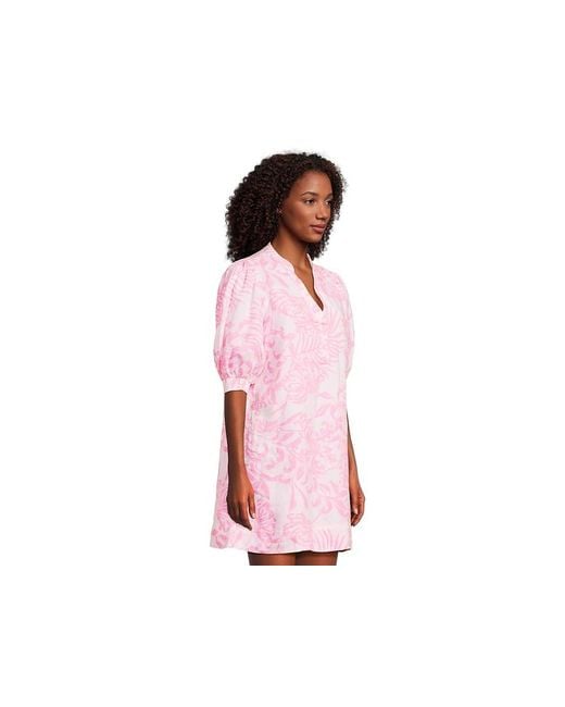 Lilly Pulitzer Mialeigh Elbow Sleeve Linen Clothing Rousseau Glisten in ...