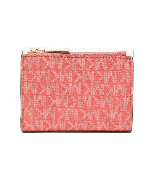 MICHAEL Michael Kors Medium Envelope Trifold Wallet Handbags in Red | Lyst