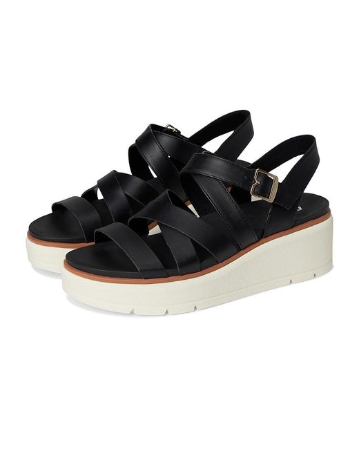 Dr. Scholls Nice Day Max Sun Wedge Shoes, Leather/Rubber in Black | Lyst