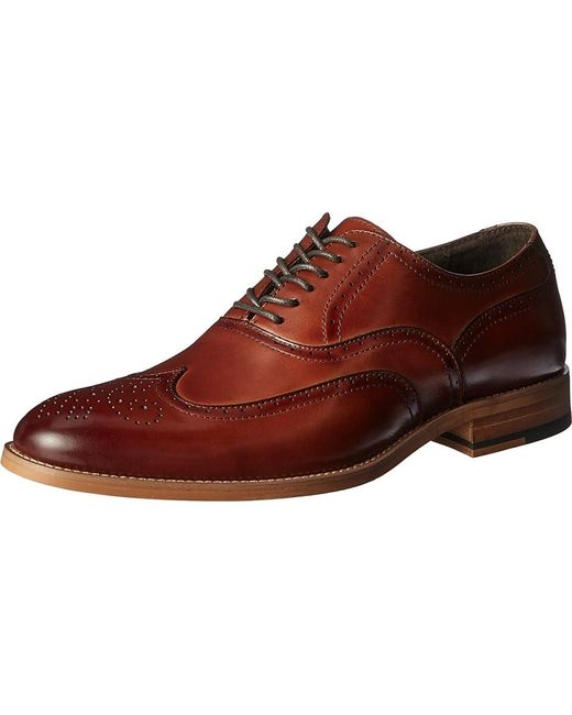 Stacy Adams Dunbar Wingtip Oxford (Cognac) Shoes in Brown for Men | Lyst