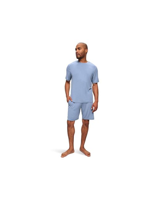 Eberjey Henry Rib Short Pj Set (Wedgewood) Pajama Sets in Black for Men ...