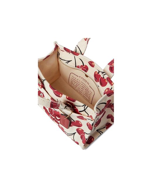 COACH Cargo Tote Bag 20 With Cherry Print Tote Handbags, Cotton/Leather ...