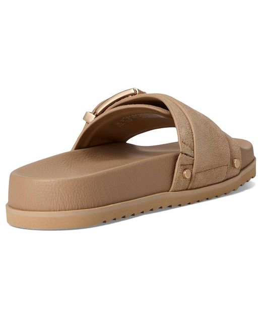 AllSaints Ellie Stud Slider Sandals, Leather in Natural | Lyst