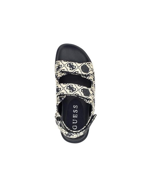 Guess Fadey (Ivory/Dark Logo Multi) Sandals in Black | Lyst