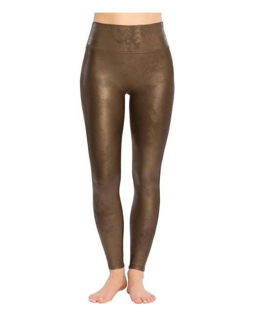 spanx faux leather leggings bronze metallic spanx faux leather leggings bronze metallic