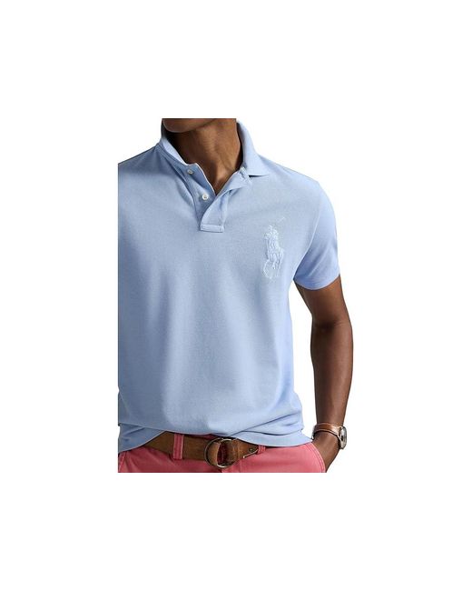 Polo Ralph Lauren Custom Slim Fit Big Pony Mesh Polo Shirt Clothing, Cotton/Mesh in Blue for Men ...