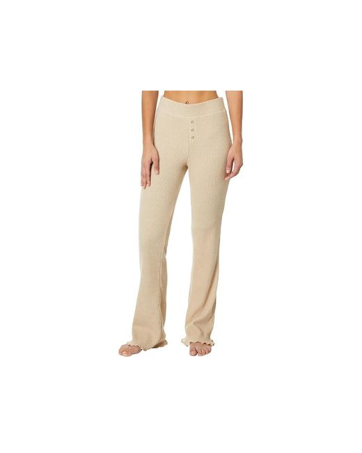 Pj Salvage Reloved Rib Flare Pants (Oatmeal) Pajama in Black | Lyst