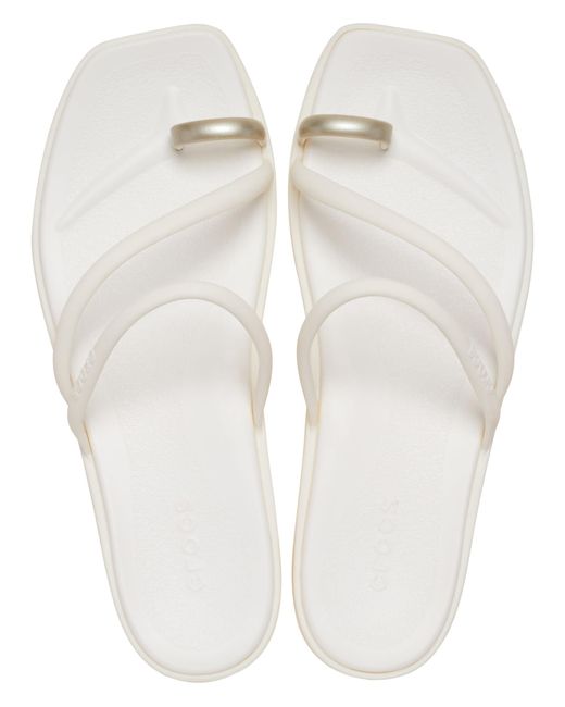 Crocs™ Miami Toe Loop Sandals Flat in White | Lyst