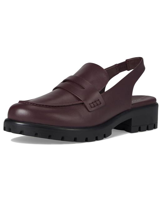 Ecco Modtray Sling Back Penny Loafer Flat Shoes, Leather in Brown | Lyst