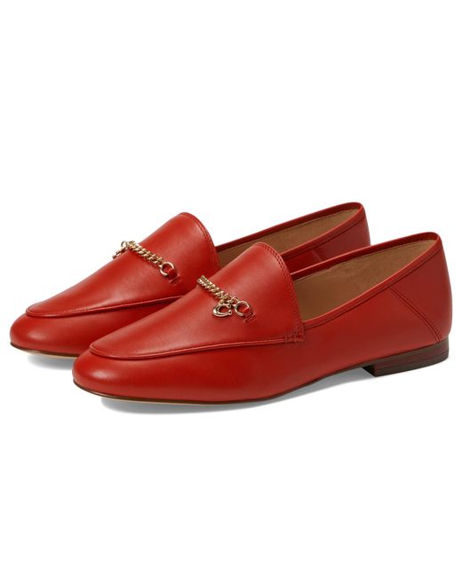 COACH Hanna Leather Loafer in Red | Lyst