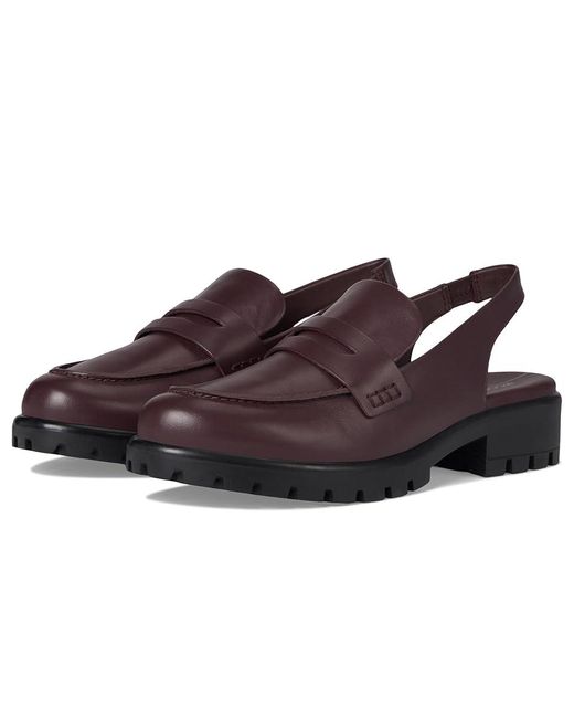 Ecco Modtray Sling Back Penny Loafer Flat Shoes, Leather in Brown | Lyst
