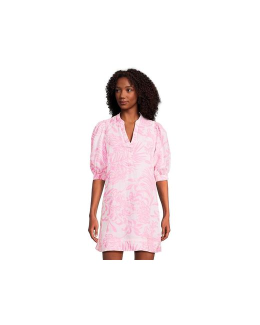 Lilly Pulitzer Mialeigh Elbow Sleeve Linen Clothing Rousseau Glisten in ...
