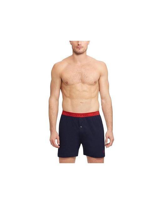 Polo Ralph Lauren Classic Fit W/ Wicking 3-Pack Knit Boxers Underwear ...