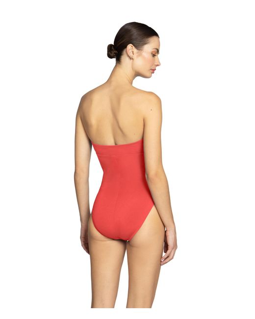 Robin Piccone Ava Bandeau One Piece In Red Lyst