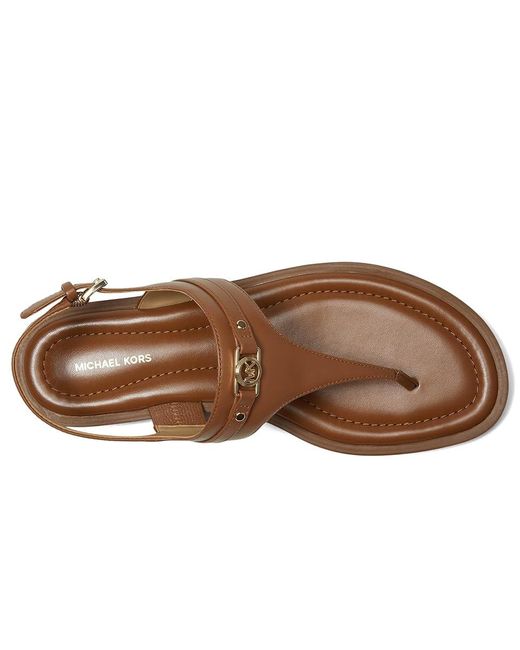 MICHAEL Michael Kors Mandy Thong Sandal Sandals, Leather in Brown | Lyst