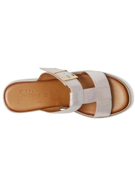 Spring Step Seaport Sandals, Leather/Rubber in White | Lyst