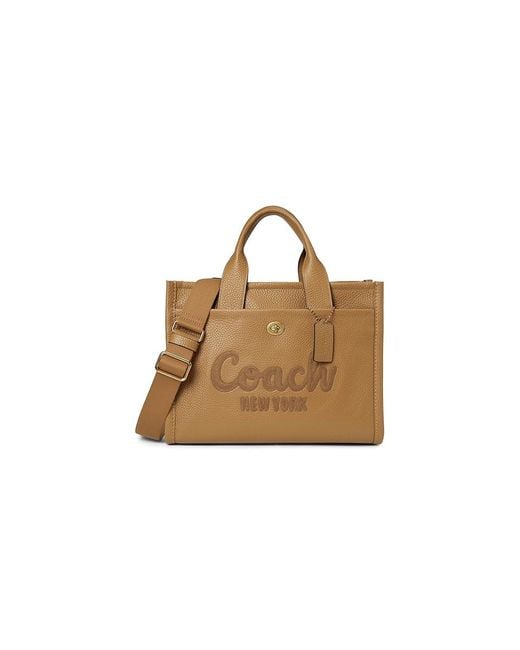 COACH Bubble Leather Cargo Tote Tote Handbags, Cotton/Leather in Brown ...