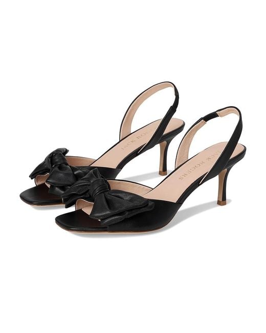 Jack Rogers Eloise Bow Slingback Sandals, Leather in Black | Lyst