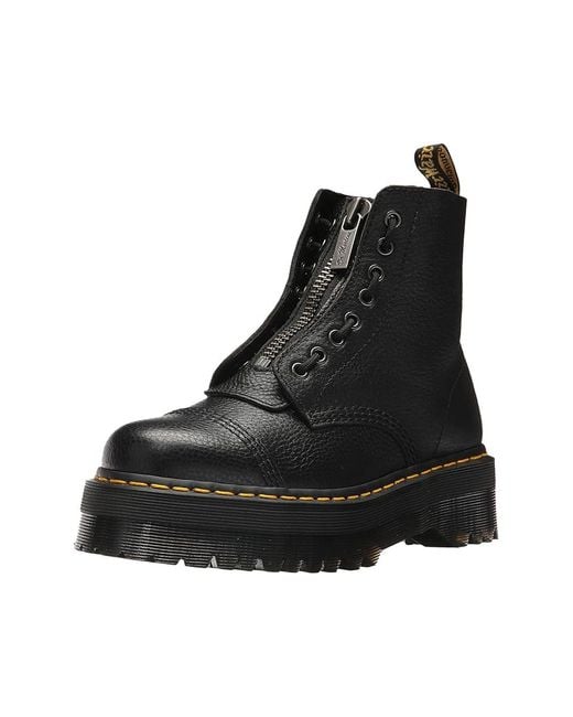 Dr. Martens Sinclair Milled Nappa Leather Platform Boots Shoes in Black ...