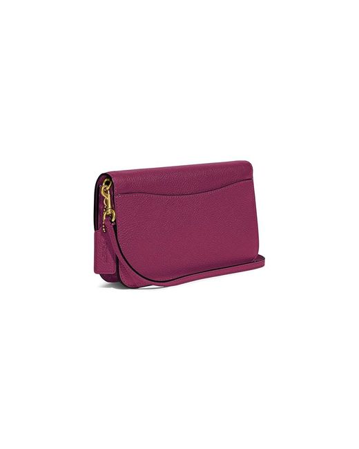 COACH Polished Pebble Leather Hayden Crossbody (Deep Plum) Cross Body ...