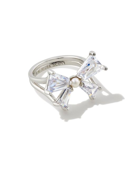 Kendra Scott Blair Bow Cocktail Ring in White | Lyst Kendra Scott Blair Bow Cocktail Ring in White | Lyst
