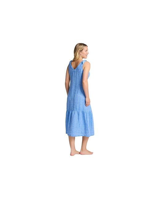 Tommy Bahama Linen Tiered Midi Dress Md (Us 8-10) in Blue | Lyst