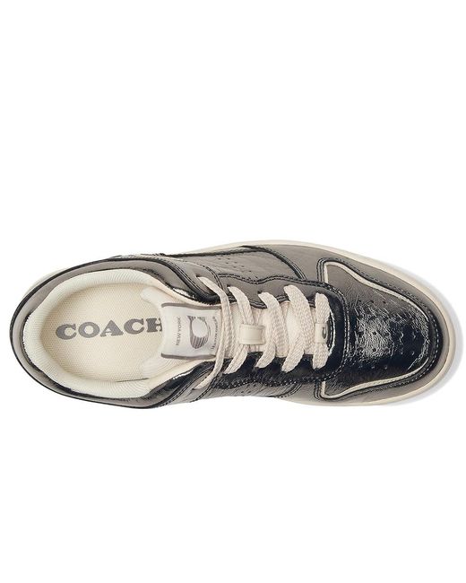 COACH C201 Crinkle Metallic Sneaker Shoes, Leather/Rubber/Textile | Lyst