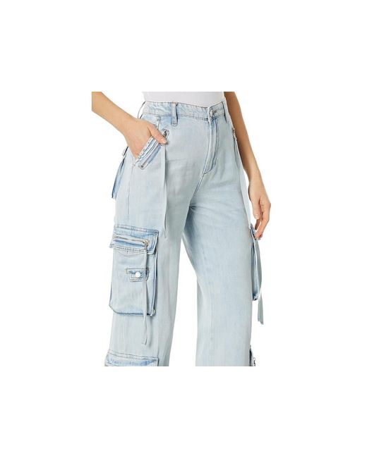 Blank NYC Franklin Rib Cage Pants With Oversized Cargo Pockets in Blue ...
