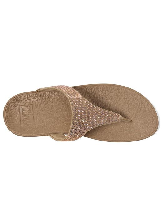 Fitflop Lulu Crystal Embellished Toe-Post Sandals Shoes 6 M (B) Textile | Lyst