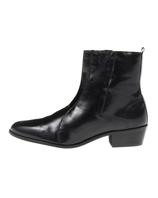 Stacy Adams Santos Plain Toe Side Zip Boot ( Leather) Shoes in Black ...