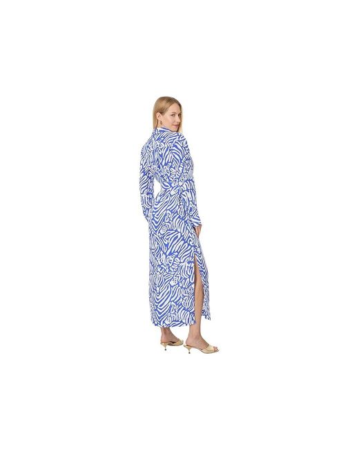 Lilly Pulitzer Millicent Linen Maxi Shirt (Martinique Zee Bebe ...