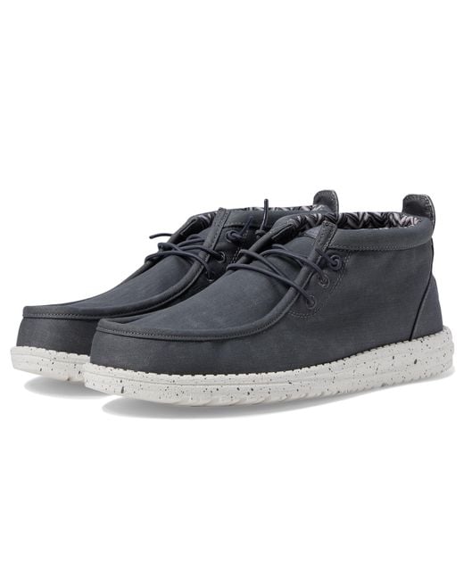 Hey Dude Wally Mid Canvas in Black for Men | Lyst
