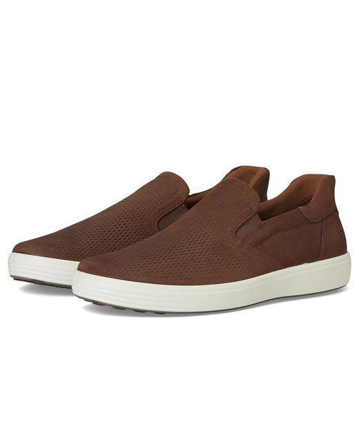 Ecco Soft 7 Easy Slip On Sneaker Shoes, Leather in Brown for Men | Lyst