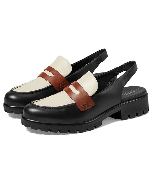Ecco Modtray Sling Back Penny Loafer Flat Shoes Night Sky/Limestone ...