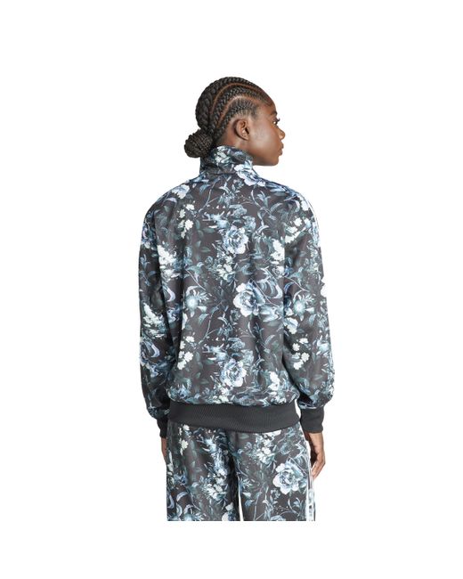 adidas Flower Firebird Track Top in Blue | Lyst