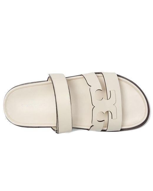 Tory Burch Ines Sport Slide Sandals, Suede in White | Lyst