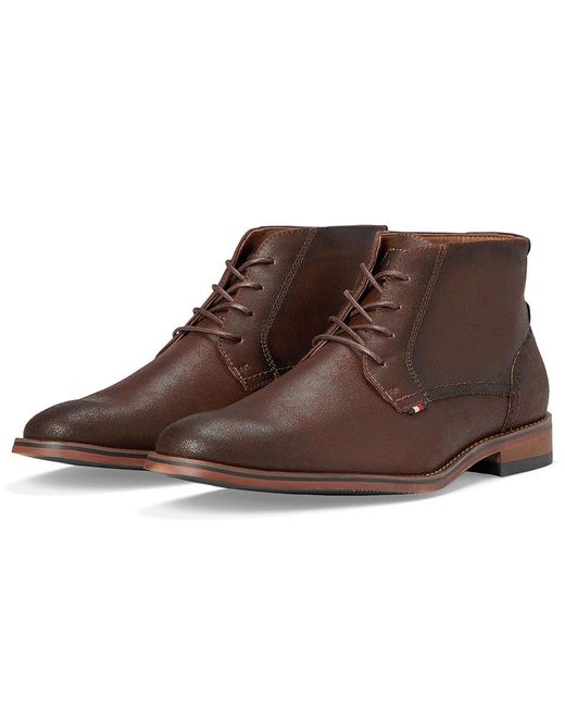 Tommy Hilfiger Bage Boots, Leather/Rubber in Brown for Men | Lyst